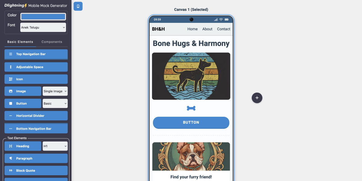 D⚡ | Screen Builder - Rapid UI Mockup Tool